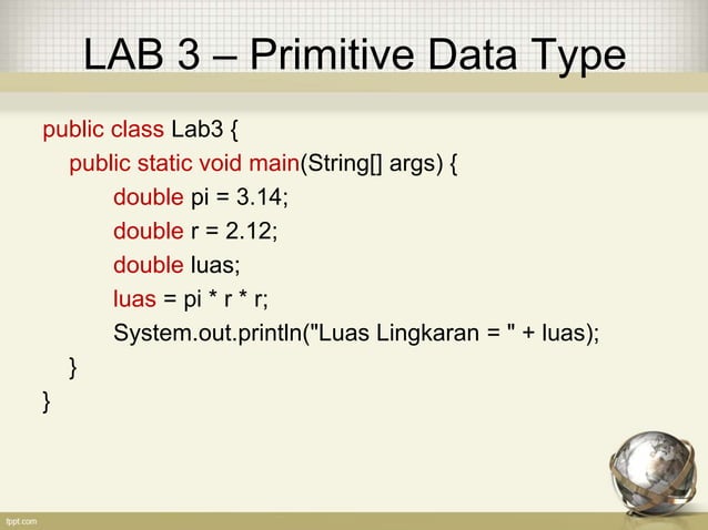 01 Java Language And Oop Part I Lab Pptx Programming Languages