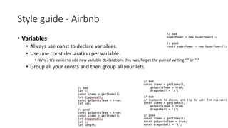 Airbnb Java Script style guide | PPT