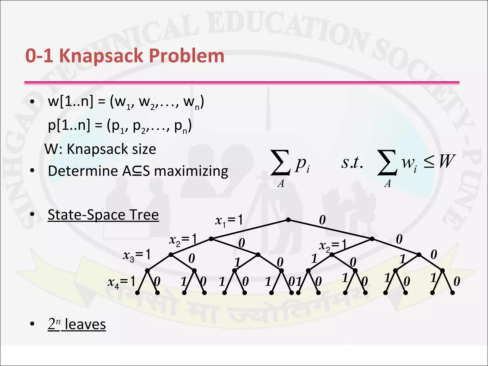 01 Knapsack Using Backtracking Ppt Computing Technology And Computing
