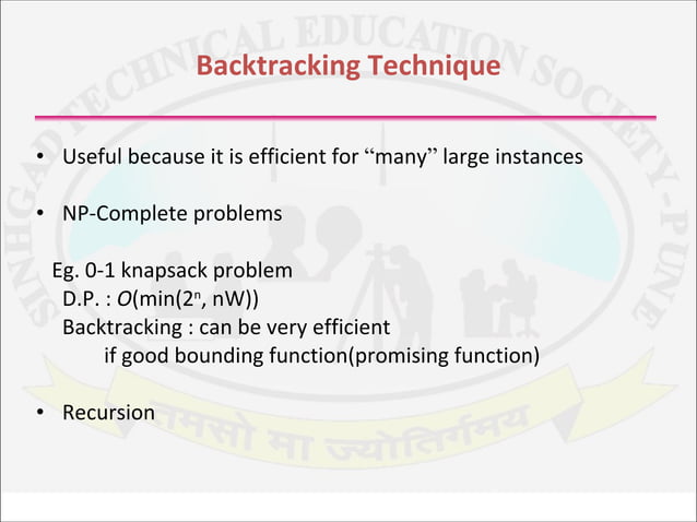 01 Knapsack Using Backtracking Ppt Computing Technology And Computing 3949