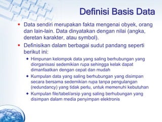 01 konsepsistembasisdata | PDF