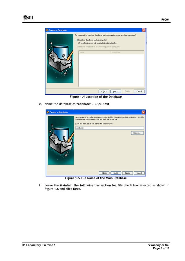 01 laboratory exercise 1 - DESIGN A SIMPLE DATABASE APPLICATION | PDF
