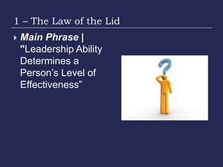 01 law of the lid | PPT