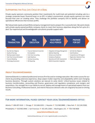 PE transaction and regulatory advisory services 2015 | PDF | Free Download