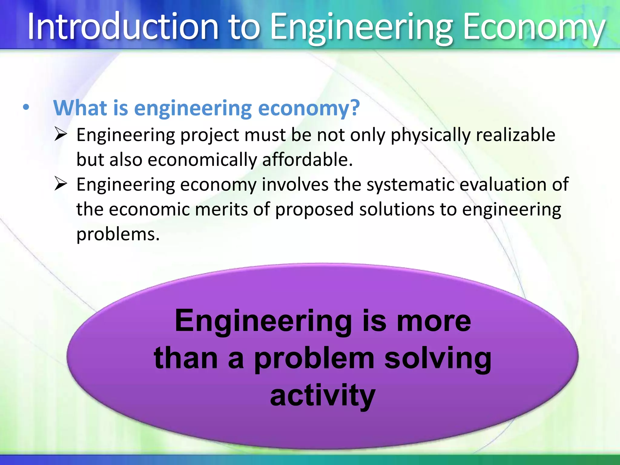 introduction to engineering economy | PPTX