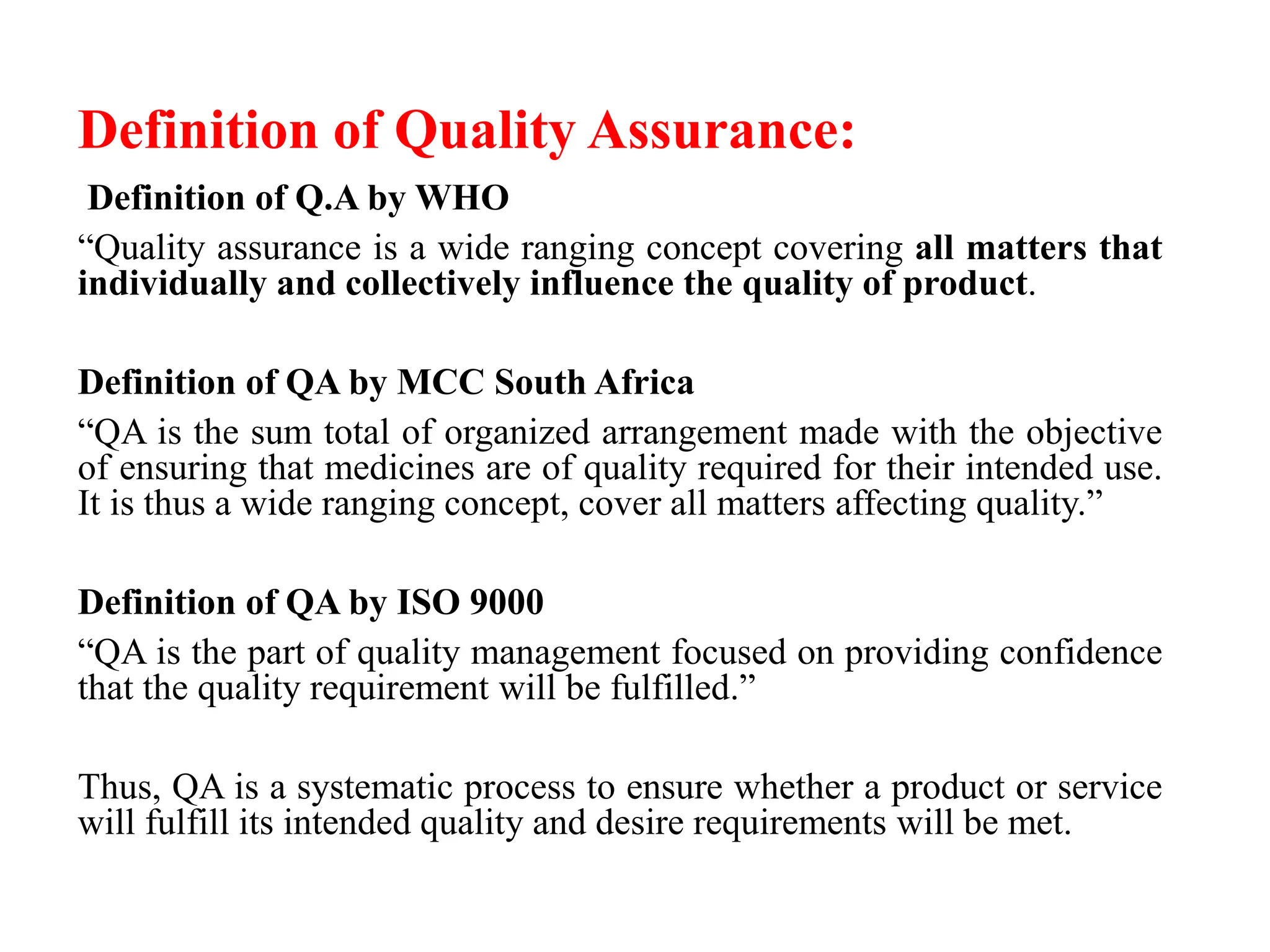 Quality assurance and quality control B.Pharm. | PDF