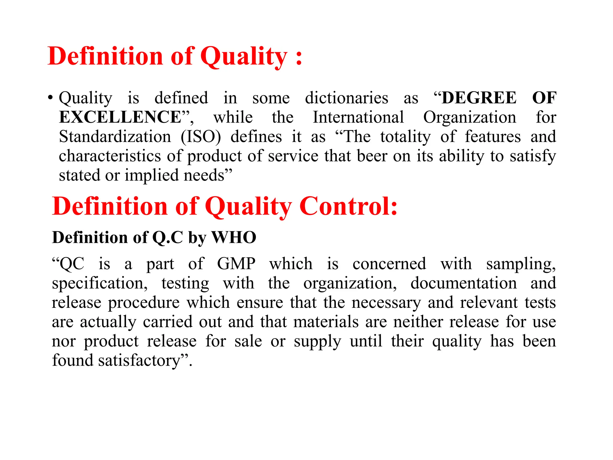 Quality assurance and quality control B.Pharm. | PDF