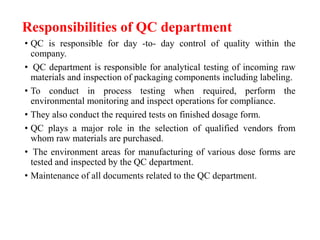 Quality assurance and quality control B.Pharm. | PDF