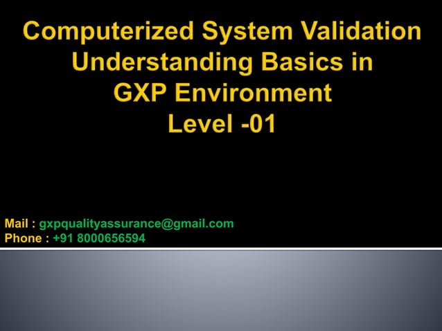 Computerized System Validation : Understanding basics | PPTX | Computer Software and ...