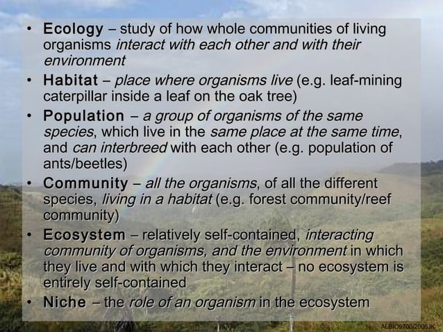 01 Levels of Ecological Organisation | PPT | Biological Sciences | Science