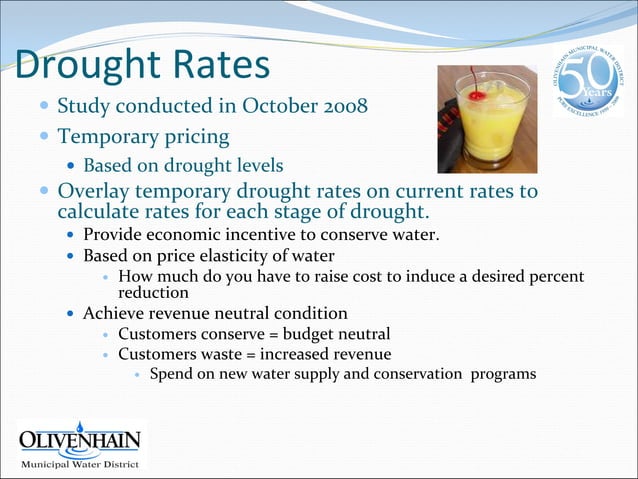Water Supply Shortage Issues on the Retail Level - Olivenhain | PPT