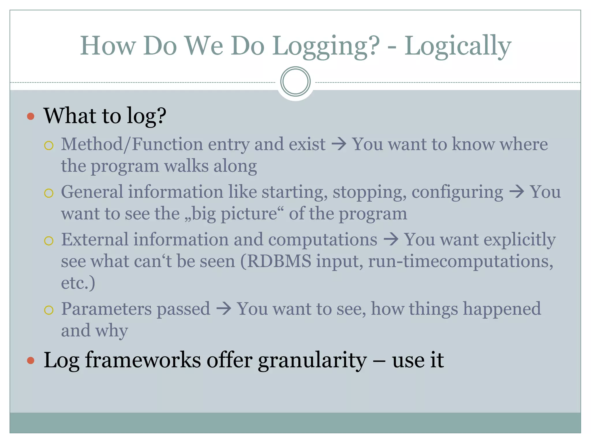 Developer Fundamentals - Logging | PDF | Programming Languages | Computing