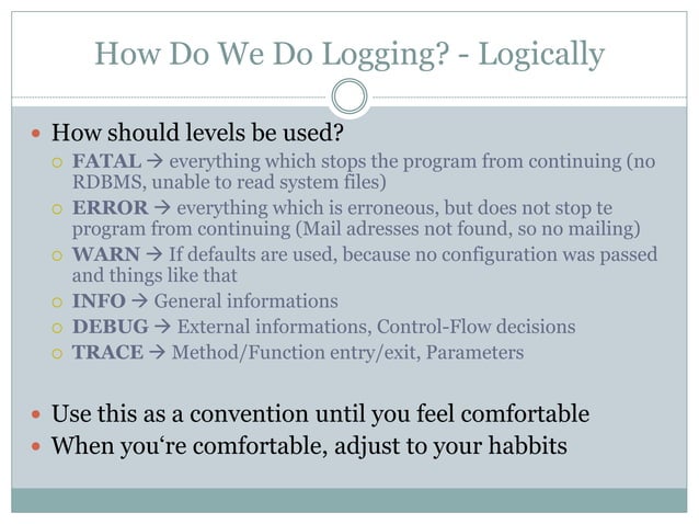 Developer Fundamentals - Logging | PDF | Programming Languages | Computing