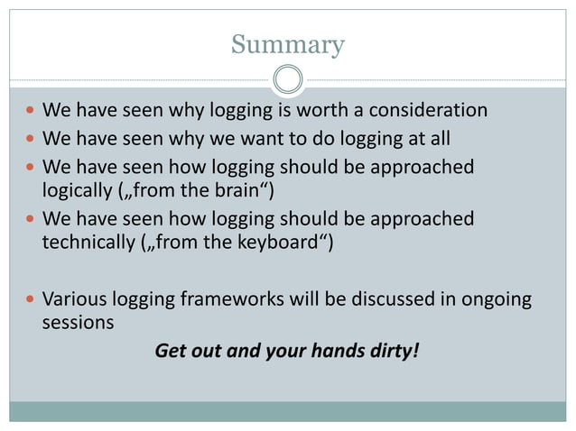 Developer Fundamentals - Logging | PDF | Programming Languages | Computing
