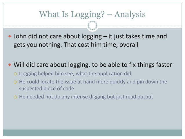 Developer Fundamentals - Logging | PDF | Programming Languages | Computing