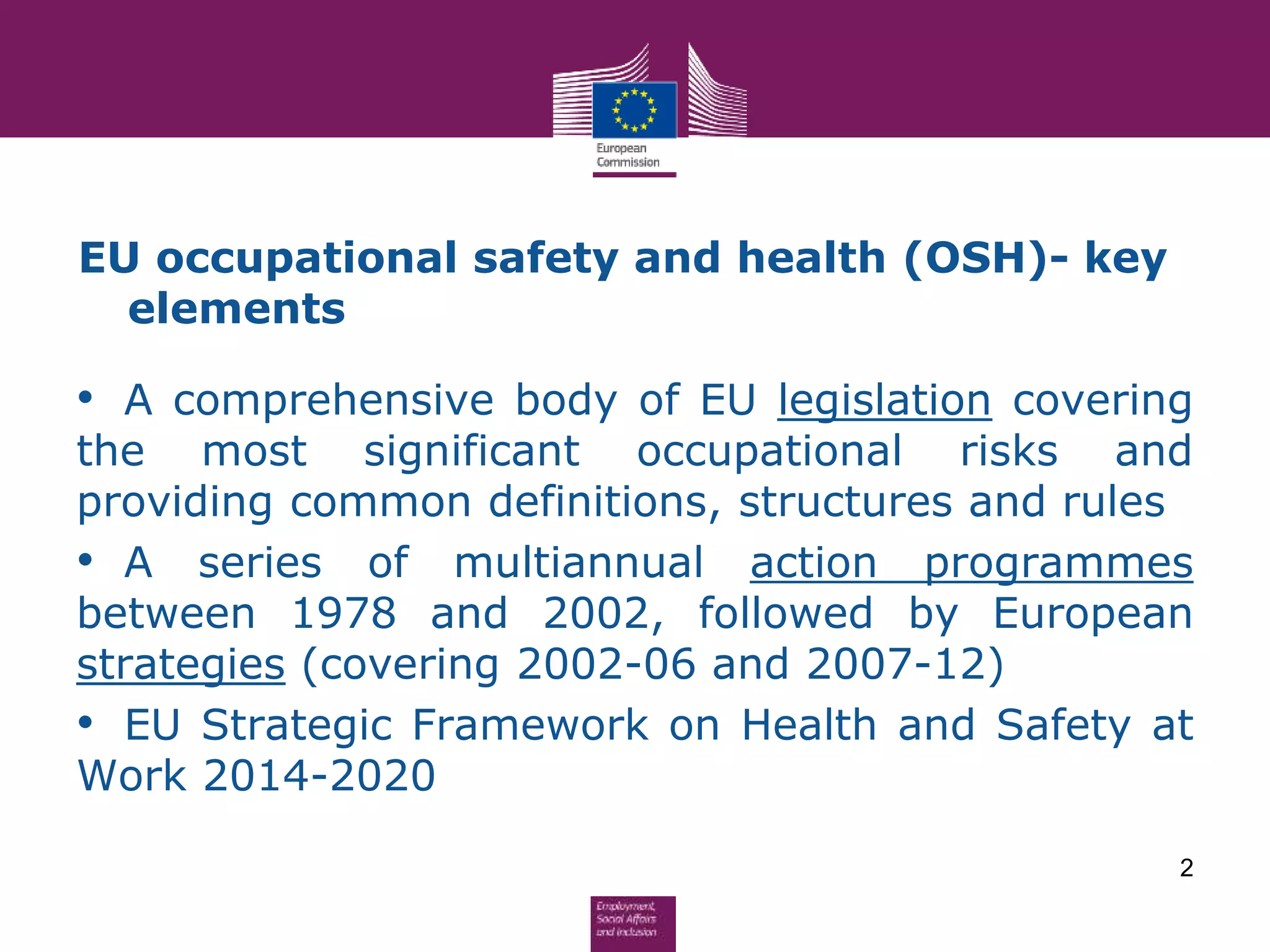 EU OSH Strategic Framework in action – state of implementation | PPTX