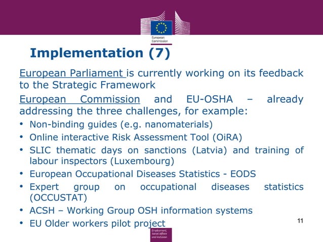 EU OSH Strategic Framework in action – state of implementation | PPT