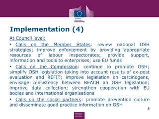 EU OSH Strategic Framework in action – state of implementation | PPTX