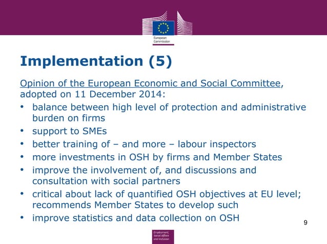 EU OSH Strategic Framework in action – state of implementation | PPT