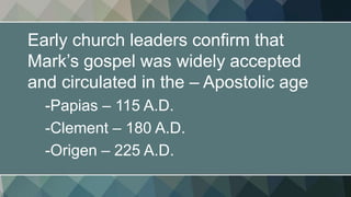 Introduction and Background to the Gospel of Mark | PPTX