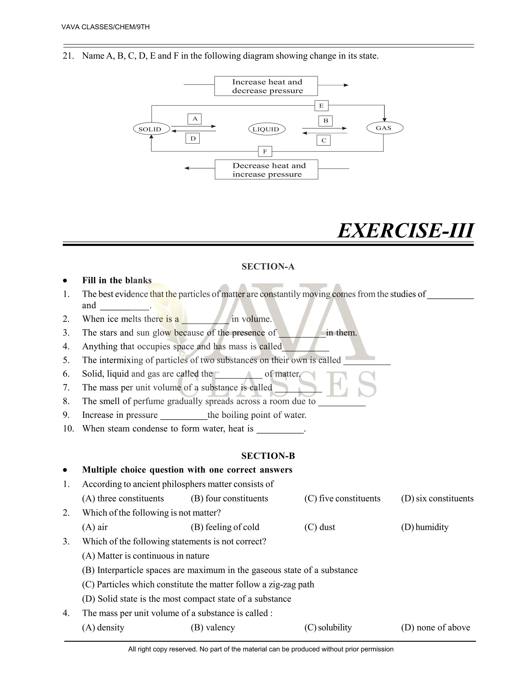 Matter in Our Surrounding Class 9 Science notes pdf | PDF