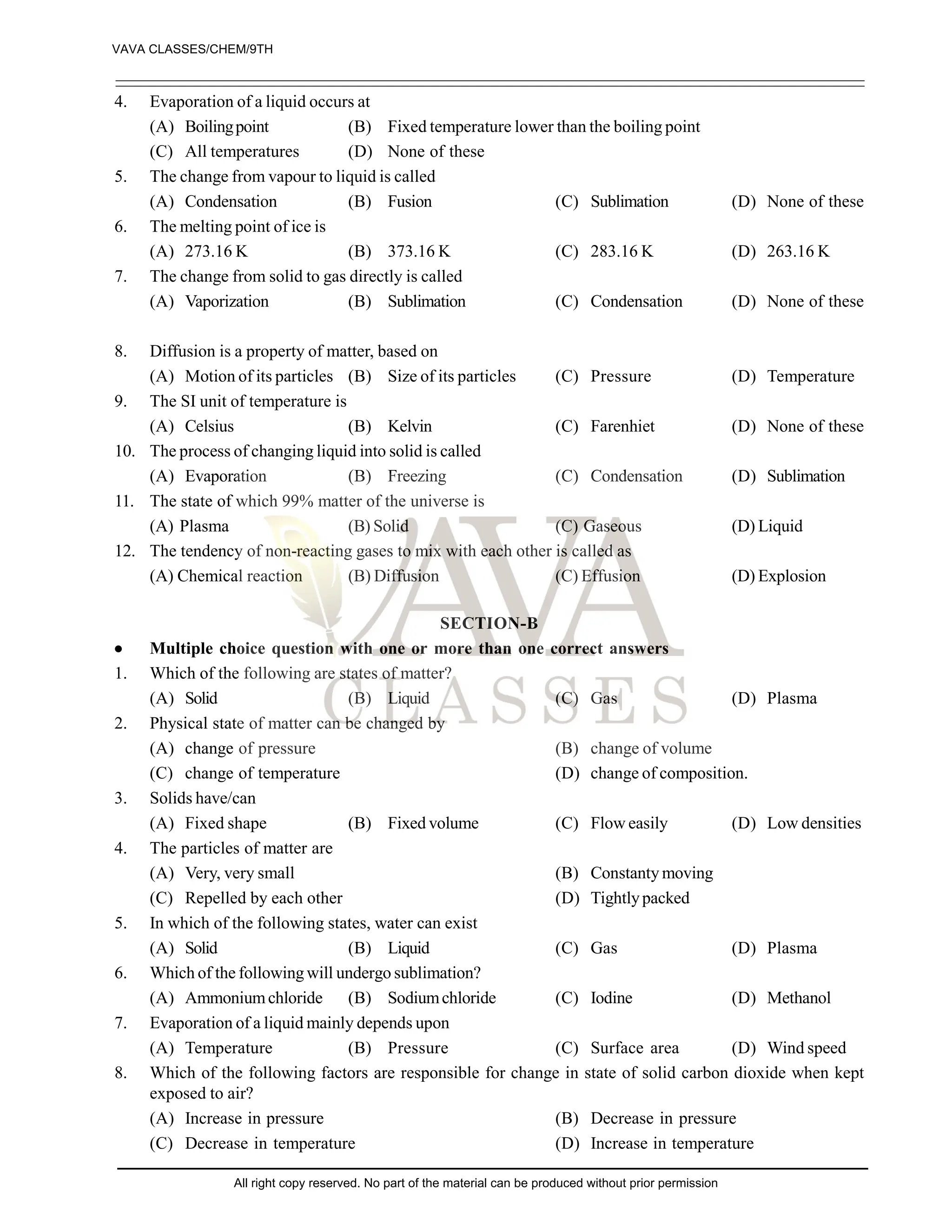 Matter in Our Surrounding Class 9 Science notes pdf | PDF