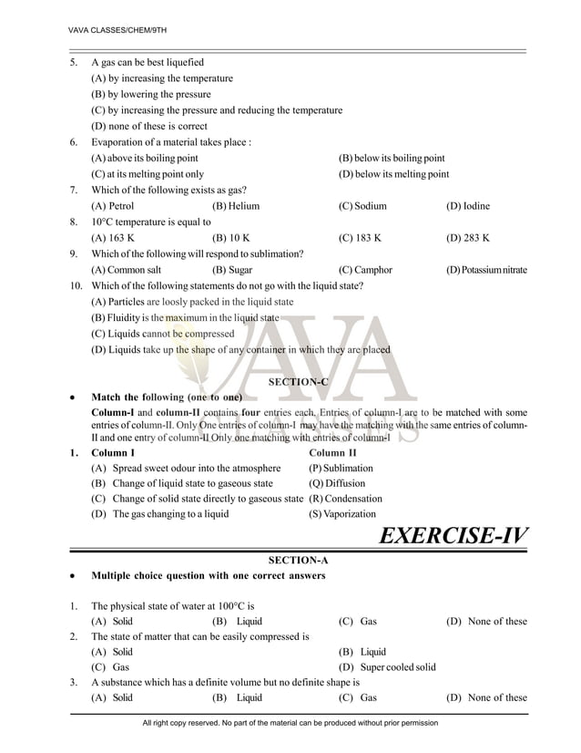 Matter in Our Surrounding Class 9 Science notes pdf | PDF | Chemistry ...