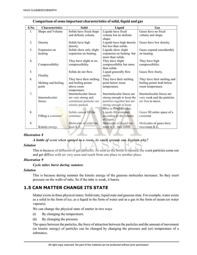 Matter in Our Surrounding Class 9 Science notes pdf | PDF | Chemistry ...