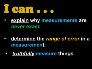 AP physics measurement error and range of error and related | PPT