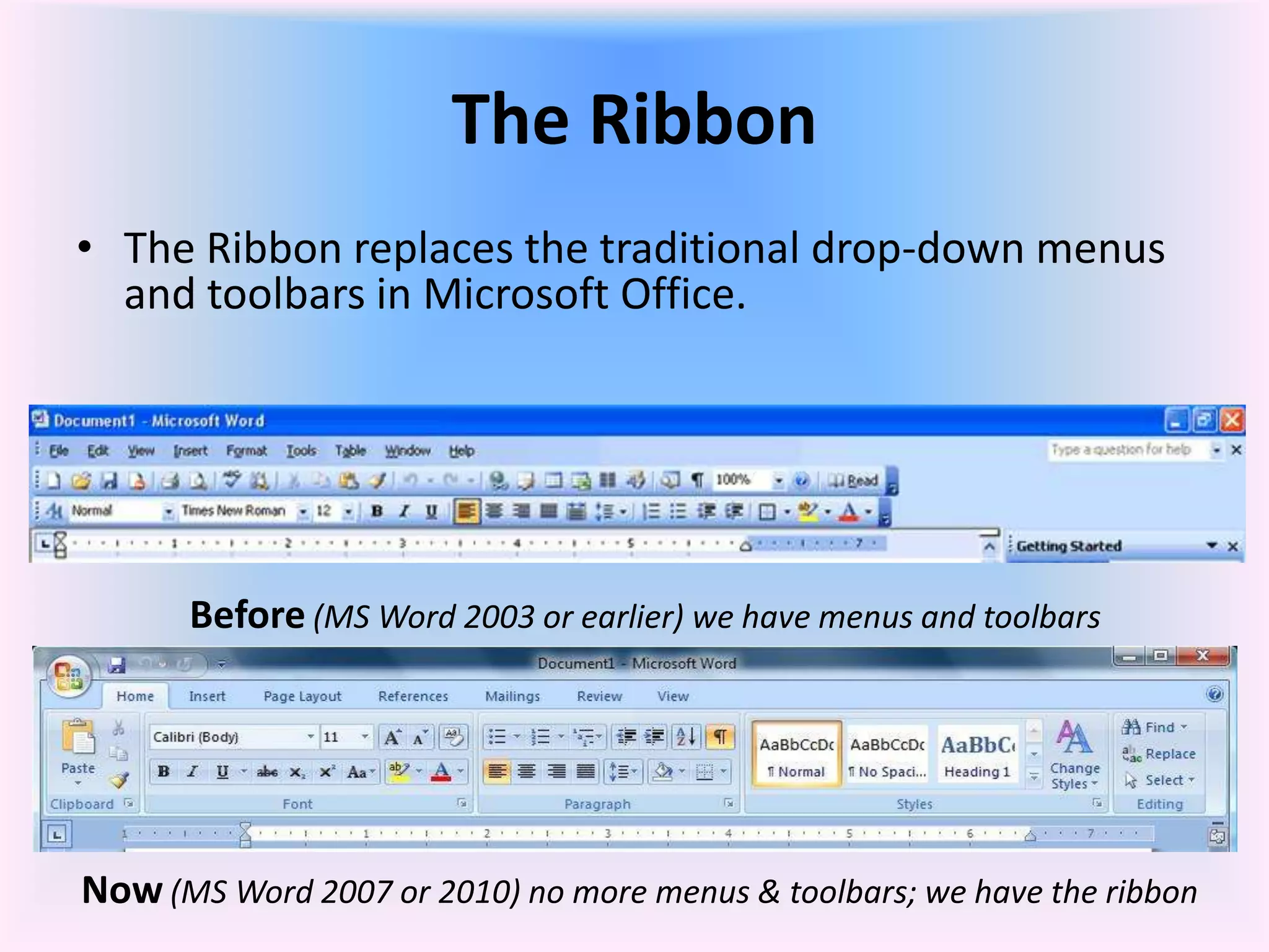 01 microsoft office word 2007 (introduction and parts) | PPTX