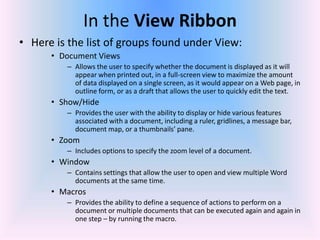 01 microsoft office word 2007 (introduction and parts) | PPTX