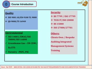 Introduction Requirements and Documentation Training ISO 22000_rs 184 ...
