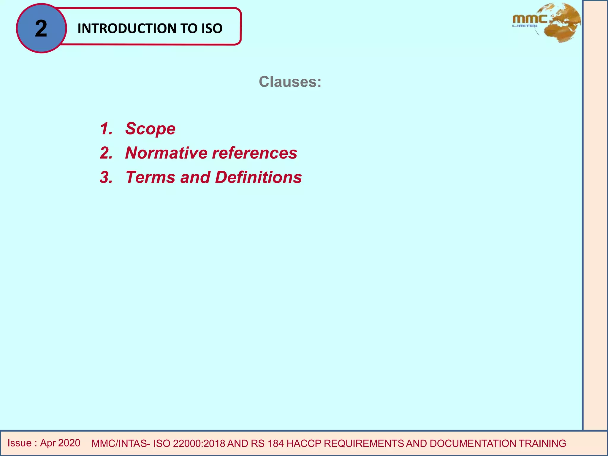 ISO 22000 Clauses Requirements and Documentation | PPT