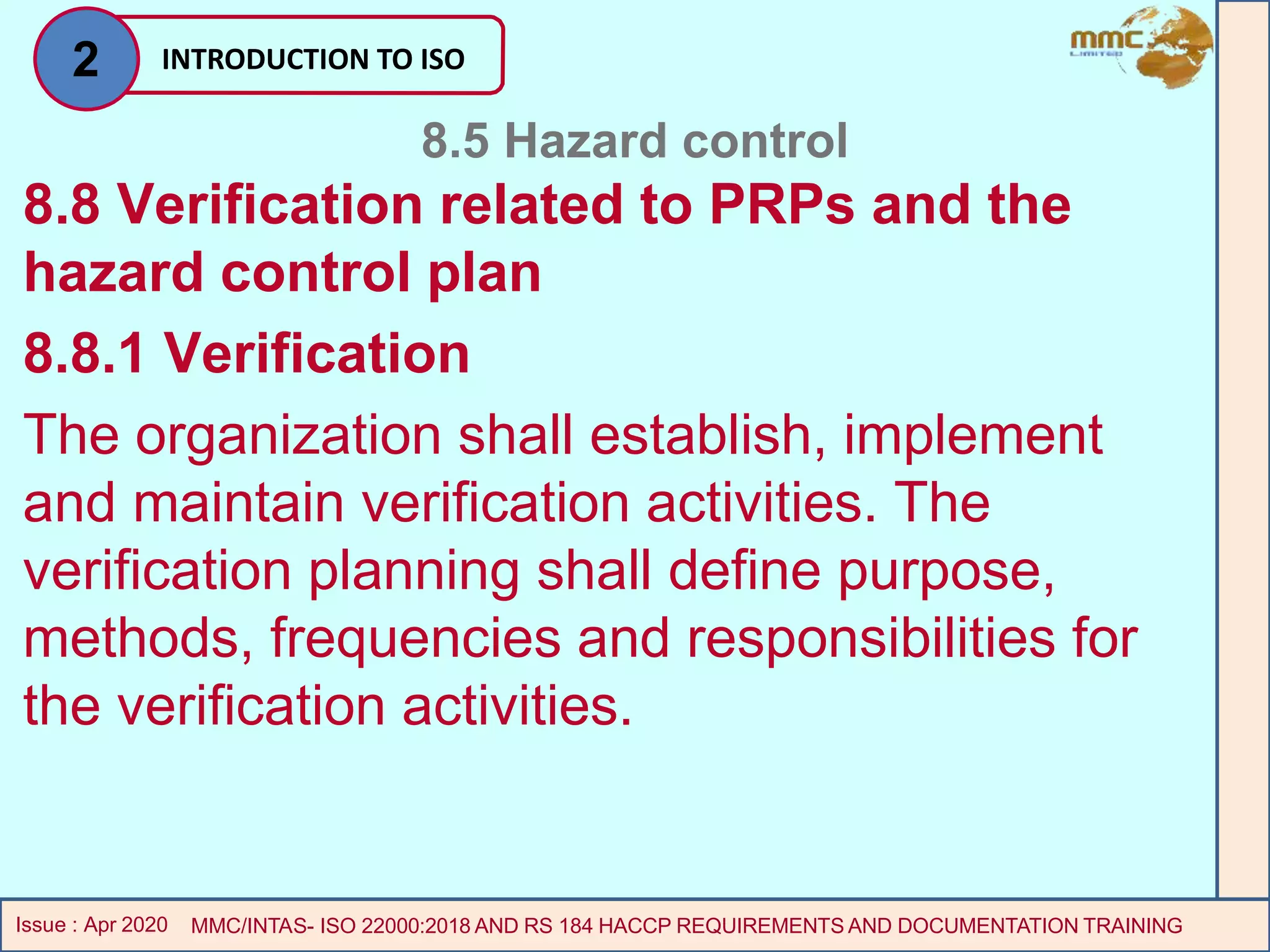 ISO 22000 Clauses Requirements and Documentation | PPT