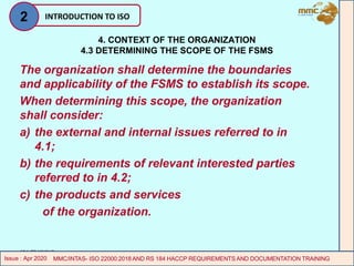 ISO 22000 Clauses Requirements and Documentation | PPT
