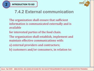 ISO 22000 Clauses Requirements and Documentation | PPT