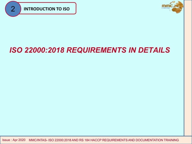 ISO 22000 Clauses Requirements and Documentation | PPT