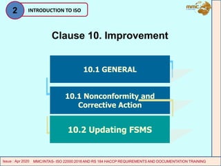 ISO 22000 Clauses Requirements and Documentation | PPT