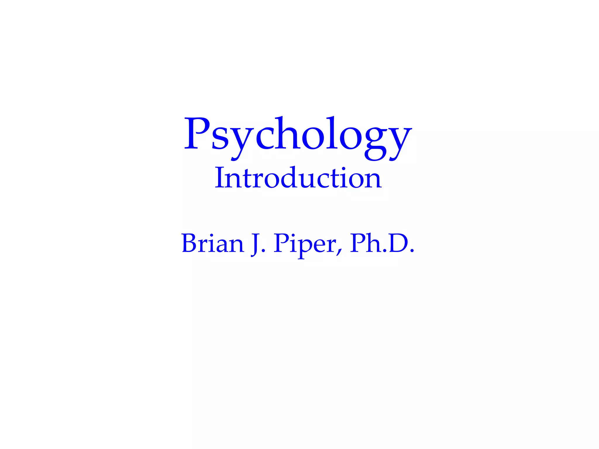 Introduction to Psychology: History | PPT