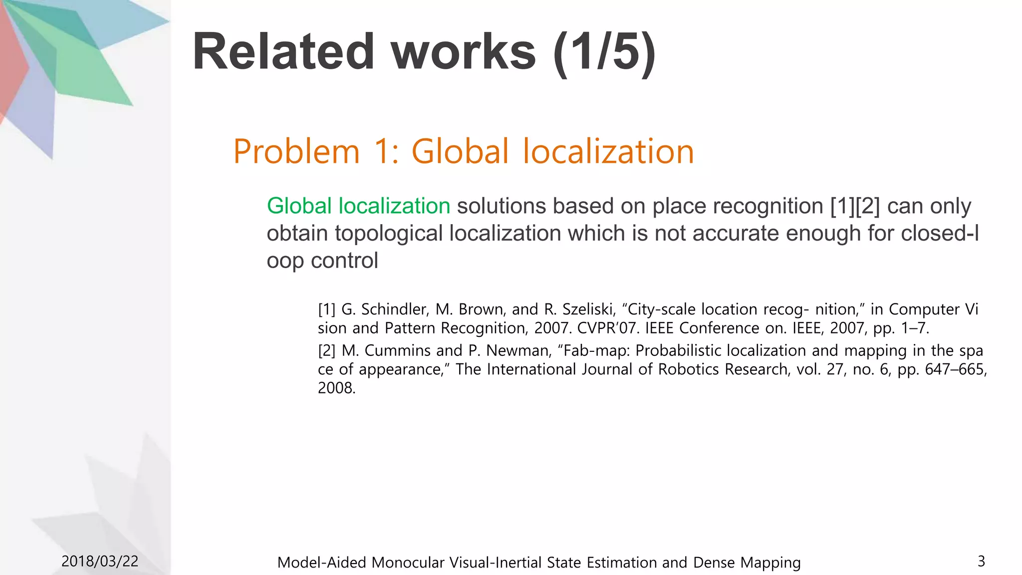 (Research Note) Model-Aided Monocular Visual-Inertial State Estimation and Dense Mapping | PPT