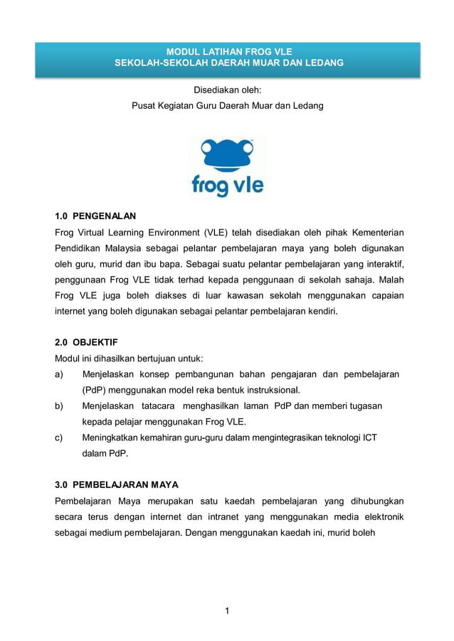01 modul latihan frog vle sekolah sekolah daerah muar dan ledang v1 (1 ...