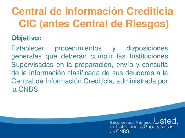 Objetivo De Las Centrales De Riesgos - creditoroasorp