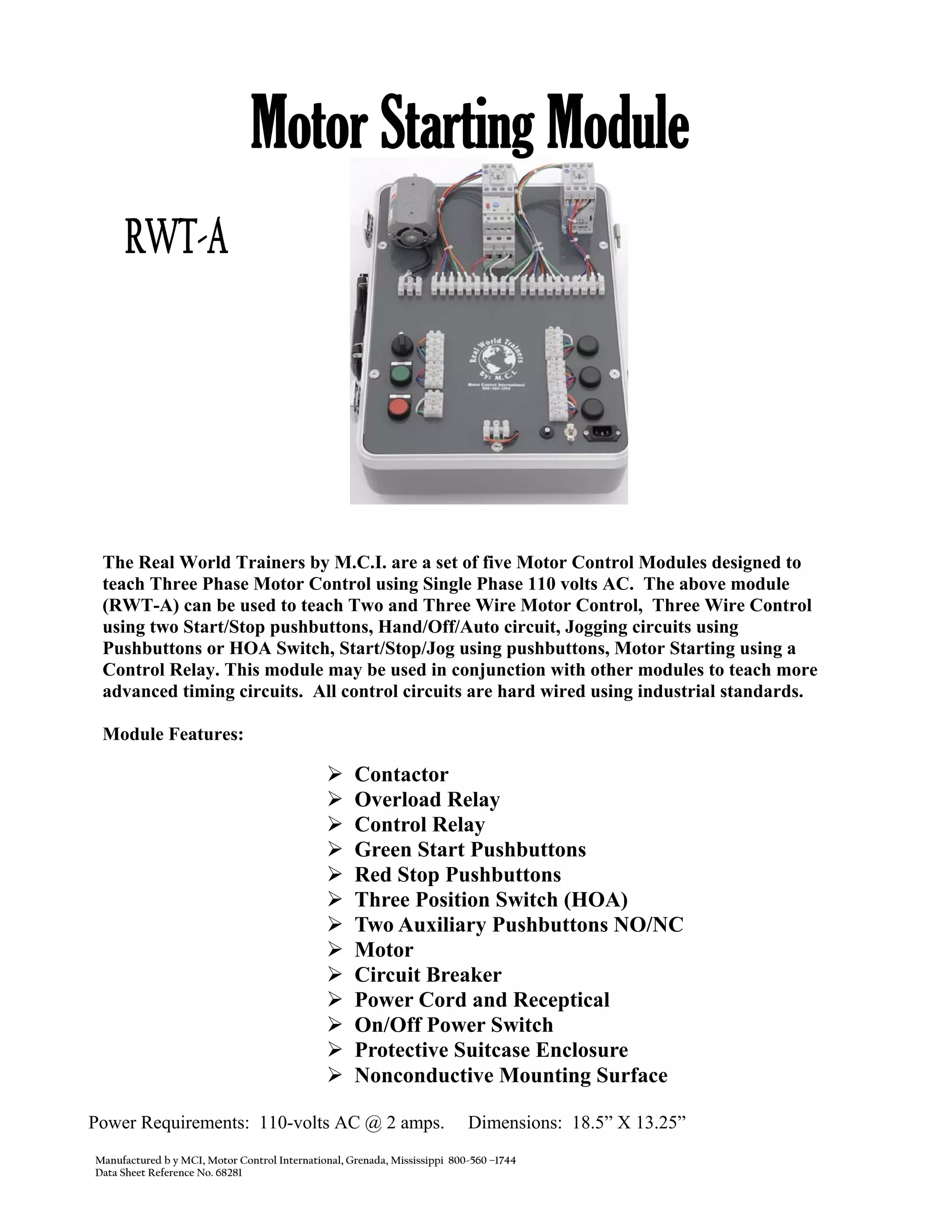 01 motor starting module_rwt-a | PDF