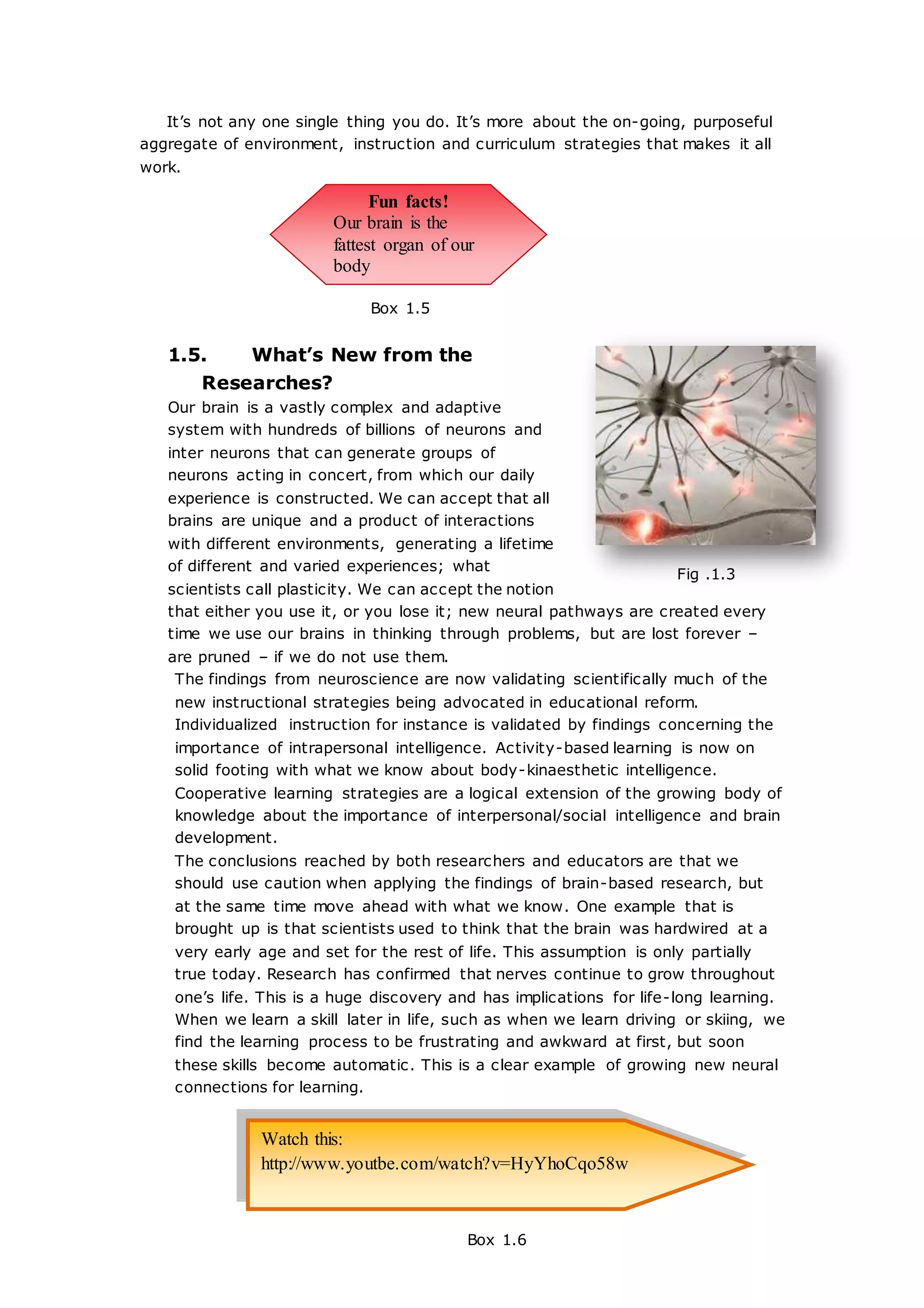 Brain based learning- Open Distance Learning Material | PDF