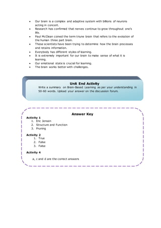 Brain based learning- Open Distance Learning Material | DOCX