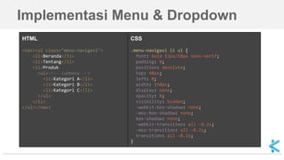 CSS Eksperimen - 03-1 navigasi dasar | PPT