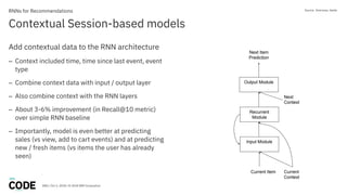 Recurrent Neural Networks for Recommendations and Personalization with Nick Pentreath | PPT