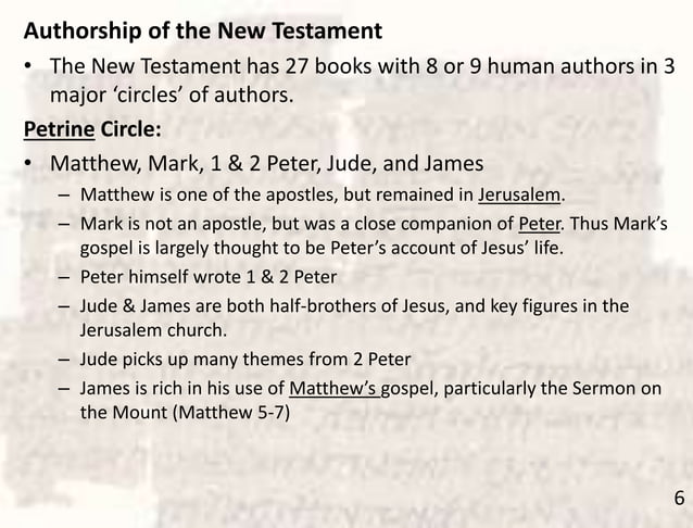 Session 01 New Testament Overview - Introduction and Summary | PPTX