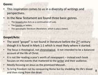 Session 01 New Testament Overview - Introduction and Summary | PPTX