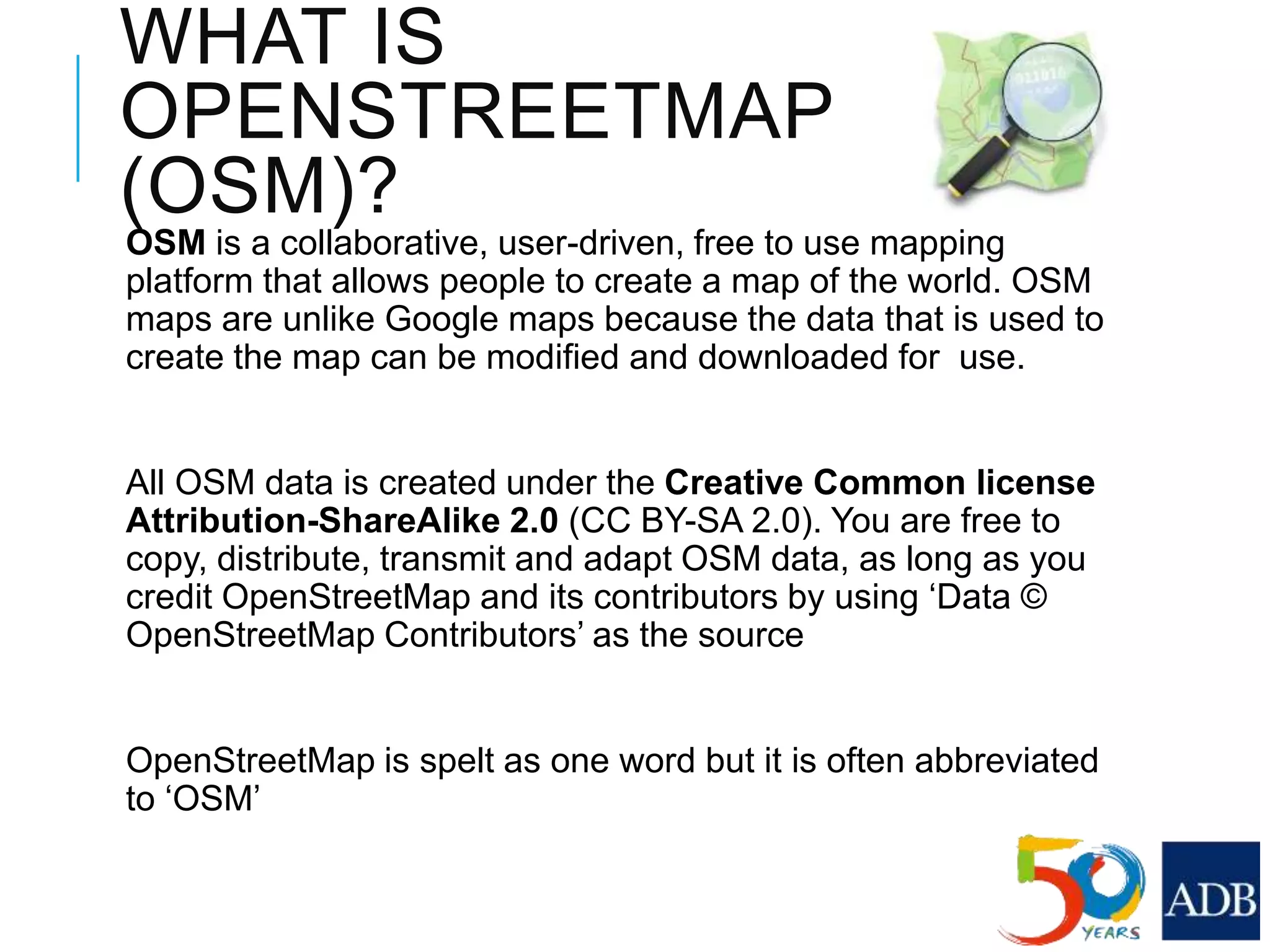 Lesson 1. OPENSTREETMAP Basic Operations | PPT